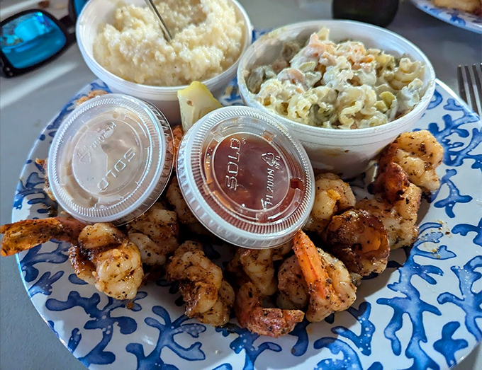 Shrimp so good, they'll make you do a happy dance. Paired with classic sides, it's a plate of pure coastal joy.