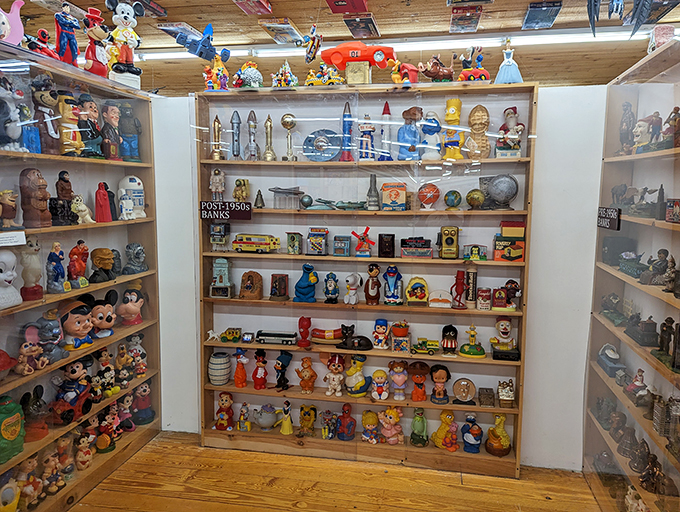 It's like Toy Story came to life, but with more dust and price tags. Each shelf tells a tale of playtimes past.