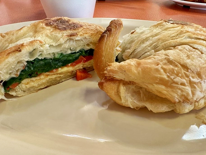 Even vegetables get the VIP treatment here. This croissant is proof that "healthy" and "indulgent" aren't mutually exclusive terms.