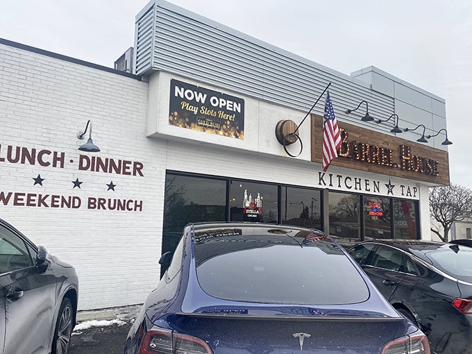 Comfort food gets a glow-up! Barrel House Kitchen & Tap's sleek exterior hints at the gourmet pub grub waiting inside.