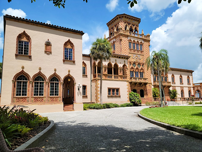Venetian Gothic meets Florida sunshine. This mansion's so fancy, it probably has a room just for storing monocles.