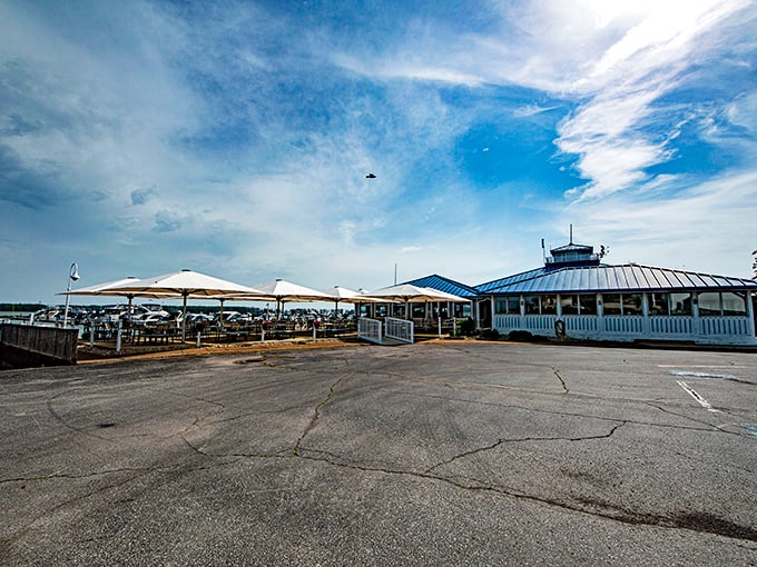 Nautical dreams come true! Cleats Marblehead serves up postcard-perfect views that'll have you checking for "Wish You Were Here" in the sky.