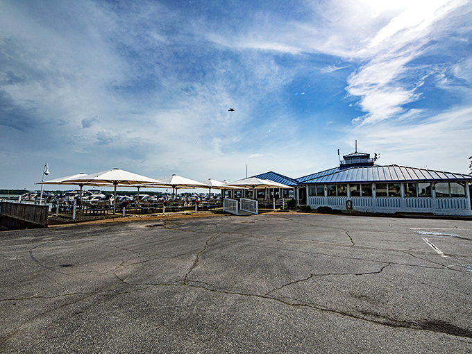 Nautical dreams come true! Cleats Marblehead serves up postcard-perfect views that'll have you checking for "Wish You Were Here" in the sky.