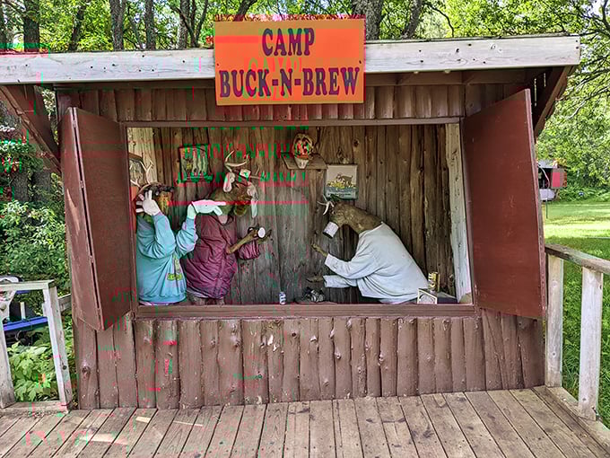 "Welcome to 'Camp Buck-n-Brew', where the deer and the beer play together. It's like a Yooper fever dream come to life!" Photo credit: Natasha Foust