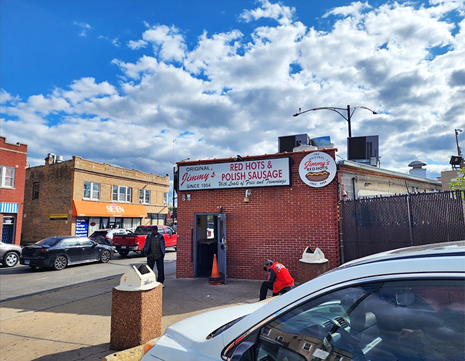 No ketchup allowed in this flavor fortress! Jimmy's Red Hots has been defending Chicago dog tradition since 1954 with military-grade deliciousness.