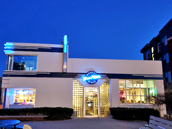 Madison's retro-chic haven! Monty's glows like a beacon of hope for comfort food aficionados.