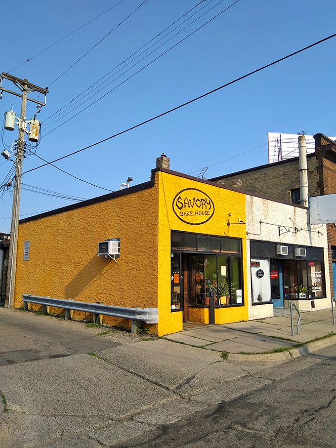 Savory Bake House: This sunny yellow building is like a beacon of deliciousness. Follow it to pastry nirvana! Photo credit: Sam Quincy