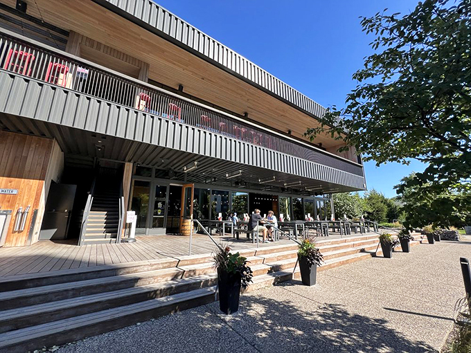 Surly by name, sleek by nature. This modern beer mecca looks like the love child of a spacecraft and a grain silo. Photo credit: Nobu S.