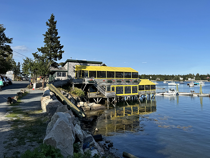 Thurston's Lobster Pound: Yellow awnings and blue skies &ndash; a color combo as perfect as lobster and butter. Seaside dining at its finest!