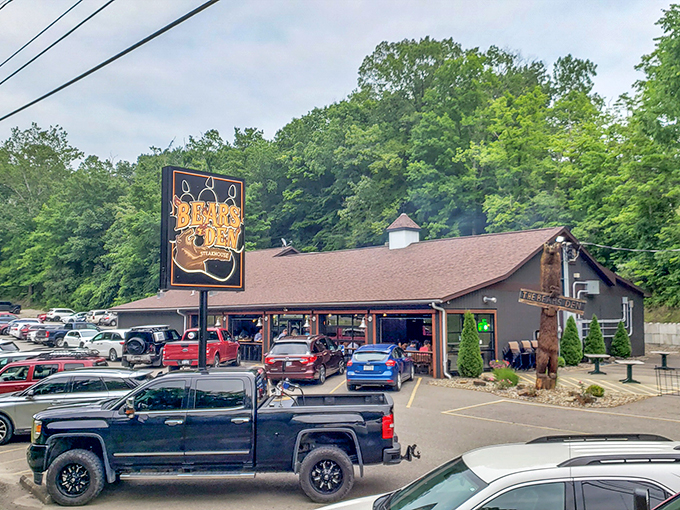 Where BBQ dreams come true! This cozy cabin-turned-smokehouse is serving up meaty magic that'll have you growling for more.