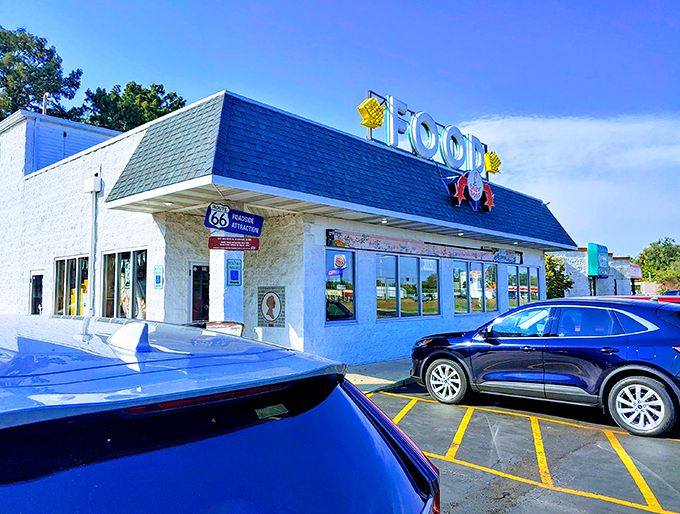 Get your kicks (and your corn dogs) on Route 66! The Cozy Dog: turning hot dogs into hand-held happiness since 1946.