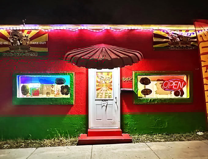 Green tables, red umbrellas, and a rainbow of flavors. Dos Amigos is like a Frida Kahlo painting you can eat!