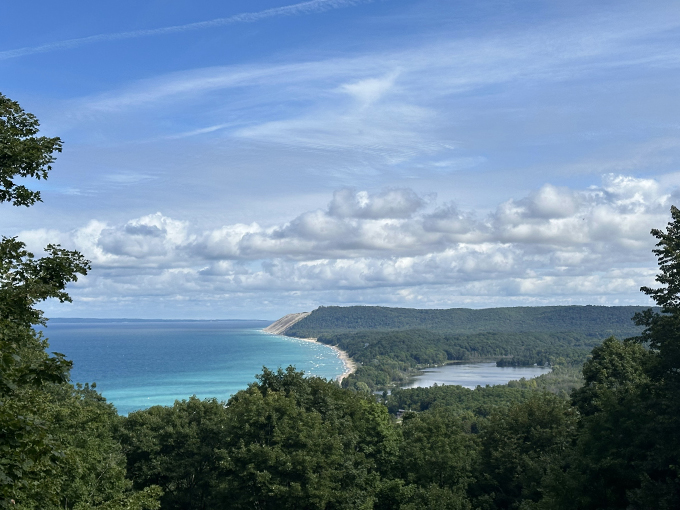 Sand, sky, and endless blue water. Sleeping Bear Dunes is like nature's three-layer cake, and you're invited to the party! Photo credit: Jonathan Pape