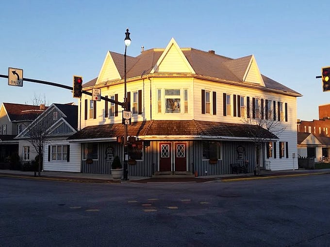 History never tasted so good! The Wooden Shoe Inn's classic white exterior hides a treasure trove of homestyle delights inside.