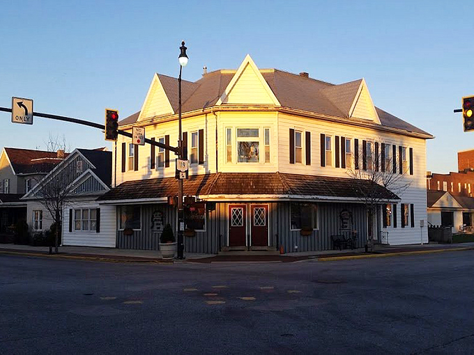 History never tasted so good! The Wooden Shoe Inn's classic white exterior hides a treasure trove of homestyle delights inside.