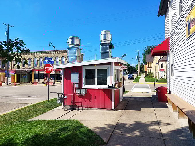 At Wedl's, the sidewalk becomes your dining room. Who needs fancy tablecloths when you've got burgers this good?