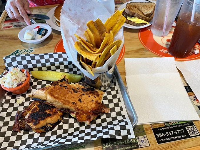 A Cuban sandwich that's gone tropical! Those plantain chips are the beach vacation your mouth didn't know it needed.