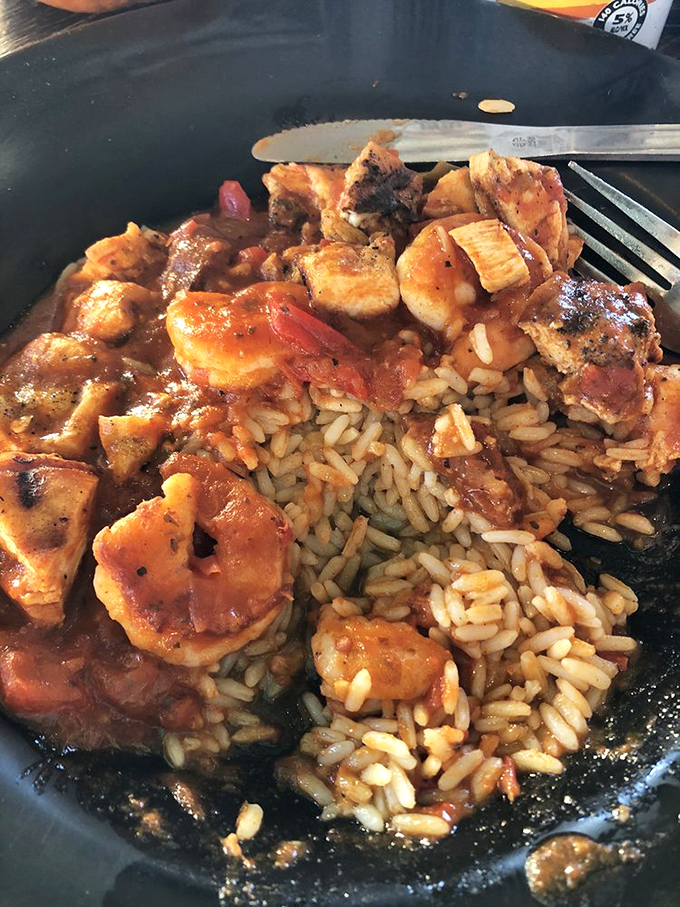 Shrimp and rice and everything nice! This hearty jambalaya is like a warm, spicy hug from the bayou.
