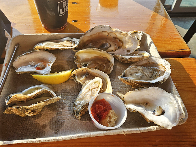 Slurp your way to happiness! These briny jewels of the sea are nature's perfect appetizer, no utensils required.
