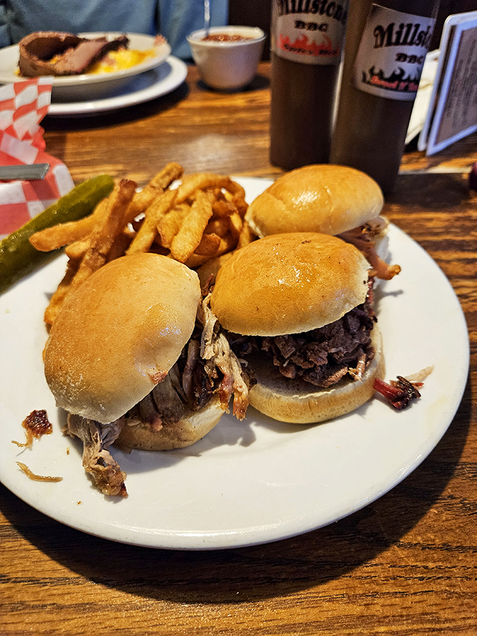 Sliders: For when you can't decide on just one sandwich. It's like a BBQ variety show on a plate!