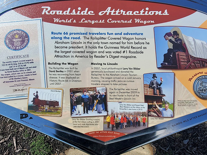 "When 'go big or go home' becomes an actual lifestyle." This informative display proves that sometimes, the journey to greatness involves a really, really big wagon.