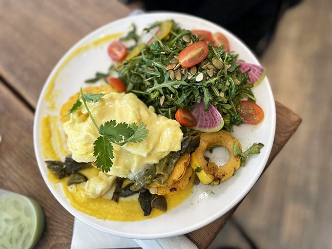 Who said salads can't be breakfast? This gorgeous plate proves greens and eggs are a match made in brunch heaven. Photo credit: April A.