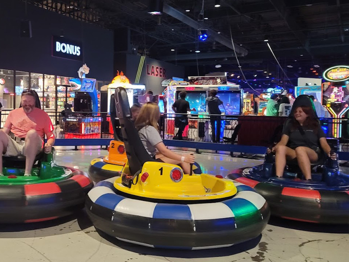 Buckle up, buttercup! These bumper cars are like rush hour traffic, but with 100% more giggles and zero road rage. Photo credit: Brenda Hudson