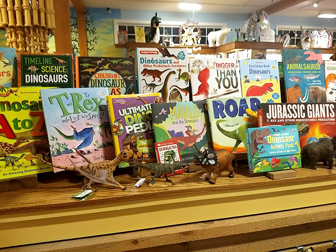 Dinosaur tales and prehistoric adventures line these shelves, proving some stories never go extinct - they just get better with time.