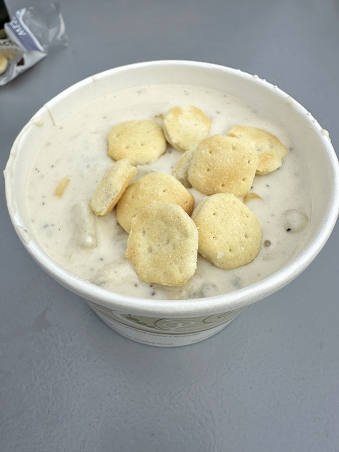 Clam chowder so good, you'll want to dive in! This creamy bowl of comfort is like a warm hug from the sea.