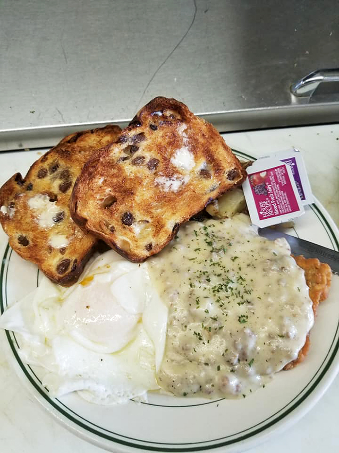 Crispy on the outside, tender on the inside - this country fried steak is the breakfast equivalent of your favorite worn-in jeans. Pure comfort!