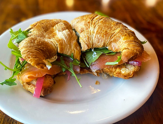 Flaky layers of heaven stuffed with smoked salmon and fresh greens - because ordinary sandwiches are so yesterday.