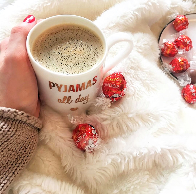 Pajamas and Lindt truffles: the breakfast of champions. Who needs a balanced diet when you have perfectly balanced flavors?