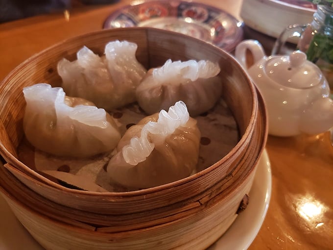 These translucent dumplings are like little works of art, each pleat telling a story of craftsmanship.
