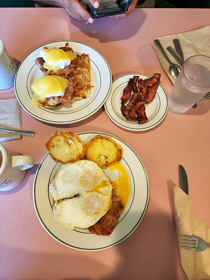 Eggs Benedict: where hollandaise dreams come true. It's like sunshine on a plate, but with 100% more deliciousness.