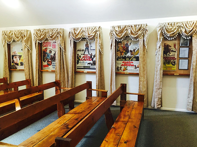 A wall of Western film history tells the story of Apacheland's glory days, when cowboys ruled the silver screen.