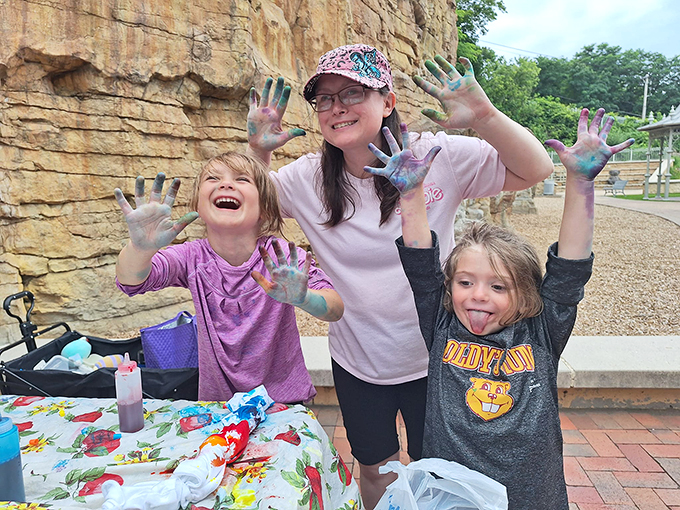 Hands up if you're having fun! This colorful chaos is what happens when creativity meets playtime &ndash; a masterpiece of messy joy.