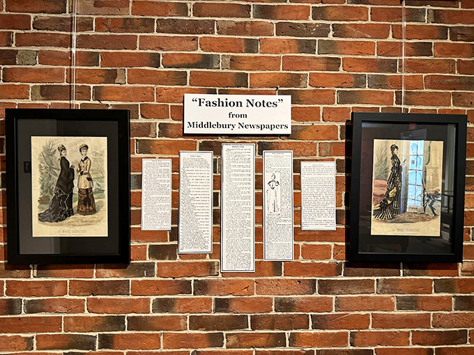 When newspapers were the Instagram of their day - fashion notes from Middlebury's past grace these historic brick walls.