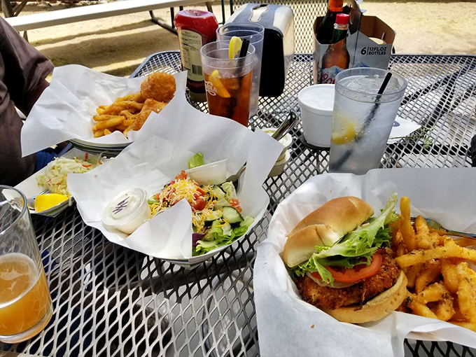 A spread fit for Neptune himself! From crispy delights to fresh greens, this table's got more variety than a 70s disco playlist. Photo credit: Lorna R.