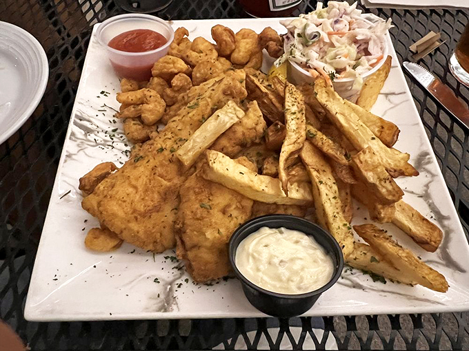The fish and chips here don't need a passport: Fresh haddock and hand-cut fries that would make a New Englander proud. Photo credit: John E.