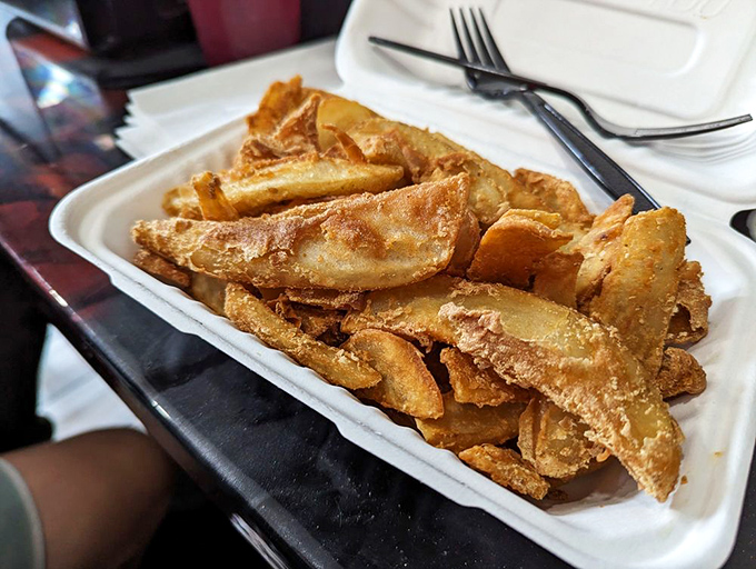 These aren't just fries &ndash; they're Maine potato wedges transformed into crispy, golden works of art.
