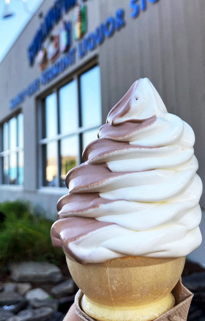 Behold, the swirly crown jewel of Vermont! This maple creemee is so photogenic, it could have its own Instagram account.