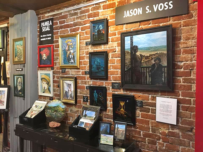 Jerome's past comes alive on canvas! These paintings are like windows to another time, minus the dusty mineshafts and questionable plumbing.