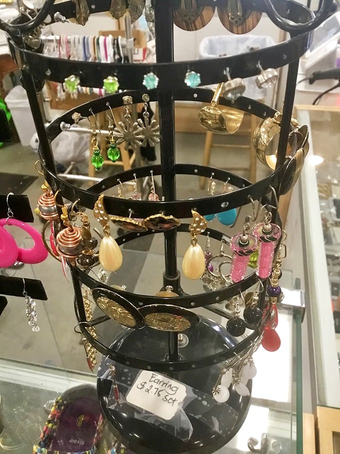 Baubles, bangles, and beads, oh my! This jewelry display is like a treasure chest exploded in the best possible way.