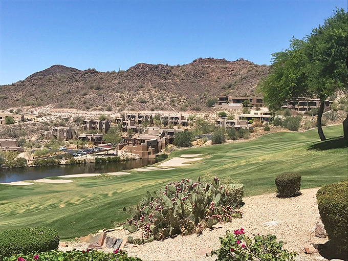 Waterfront living gets a Southwestern twist, with adobe-style homes perched above emerald fairways and sparkling waters.
