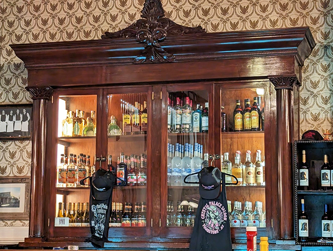 Behind these bottles lies a world of possibilities &ndash; and probably a few questionable life choices. Drink responsibly, partners!