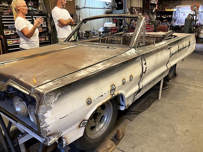 This work-in-progress is like a time machine under construction. Soon it'll be whisking us back to the days of rumble seats and running boards... in miniature!