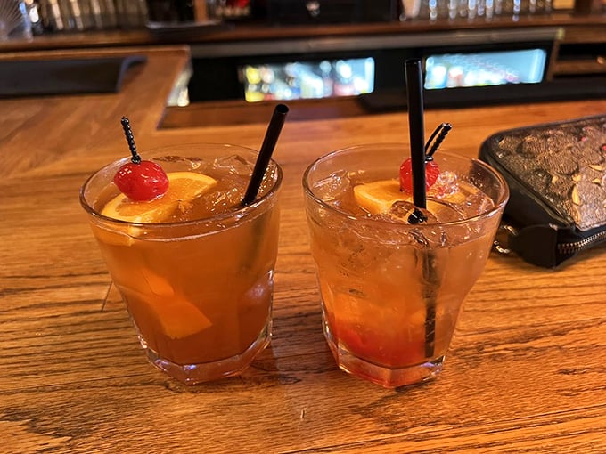 Double trouble! These twin Old Fashioneds are like the Olsen twins of cocktails &ndash; twice the fun, half the drama.