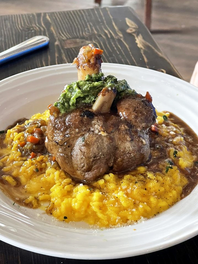 Osso Buco so tender, it practically falls off the bone with a stern glance. Paired with saffron risotto, it's comfort food with a fancy hat.