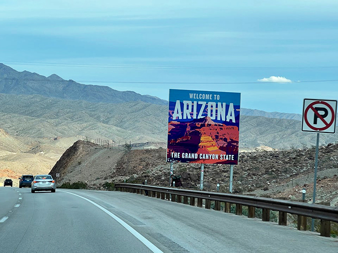 Road trip bingo just got easier! Spot this sign and you've hit the jackpot of jaw-dropping vistas and endless possibilities. Photo credit: Jesse Morgan