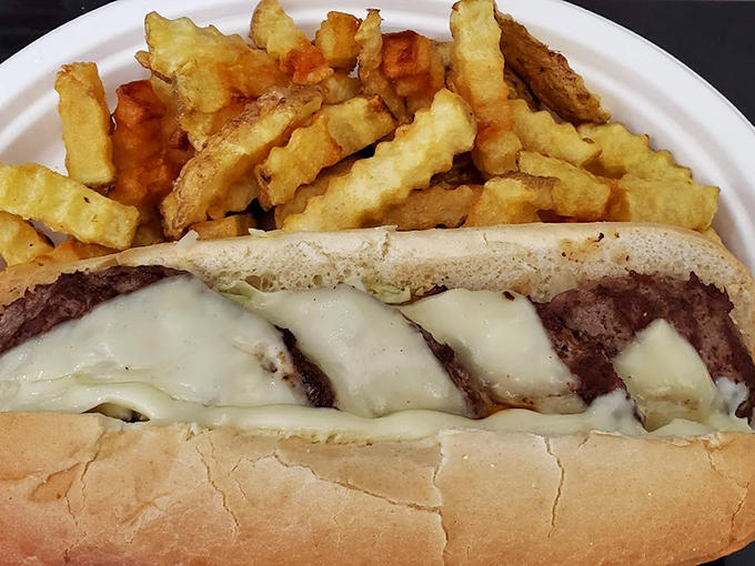The dynamic duo of comfort food - a cheese-draped sub and crispy fries that'll make you forget about your diet resolutions.
